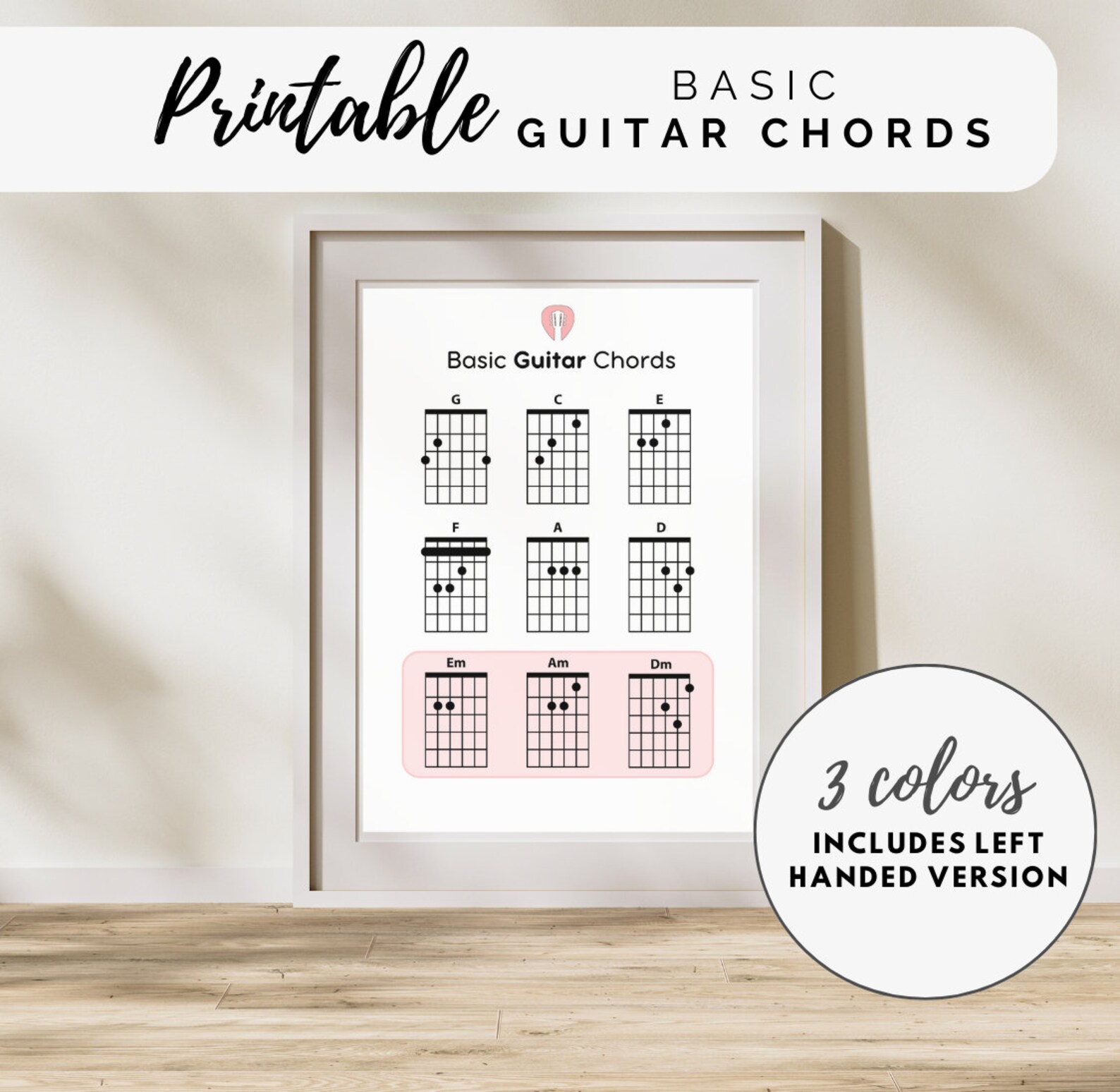 Beginner Guitar Chords, Digital PDF for Guitar Beginners, Guitar ...