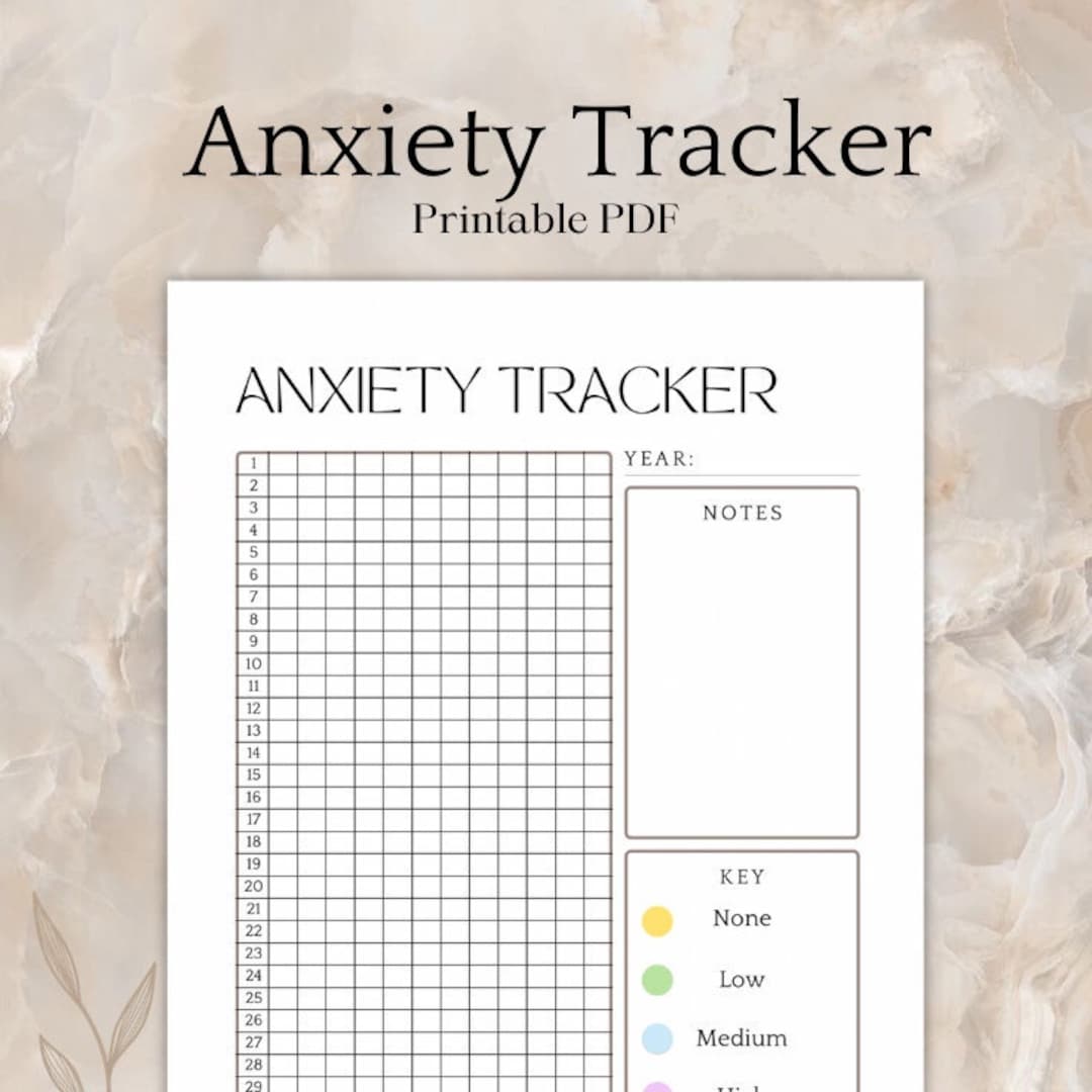 Anxiety Tracker Digital Download - A4 Journal Page, Printable Tracker ...