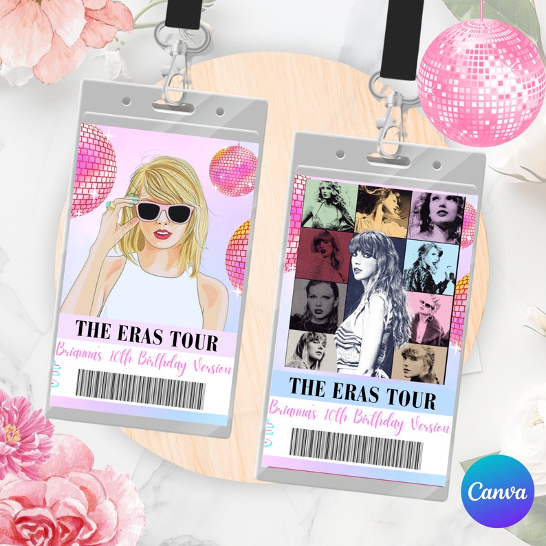 Eras Tour VIP Party Pass Editable Taylor Swift Eras Birthday Instant ...