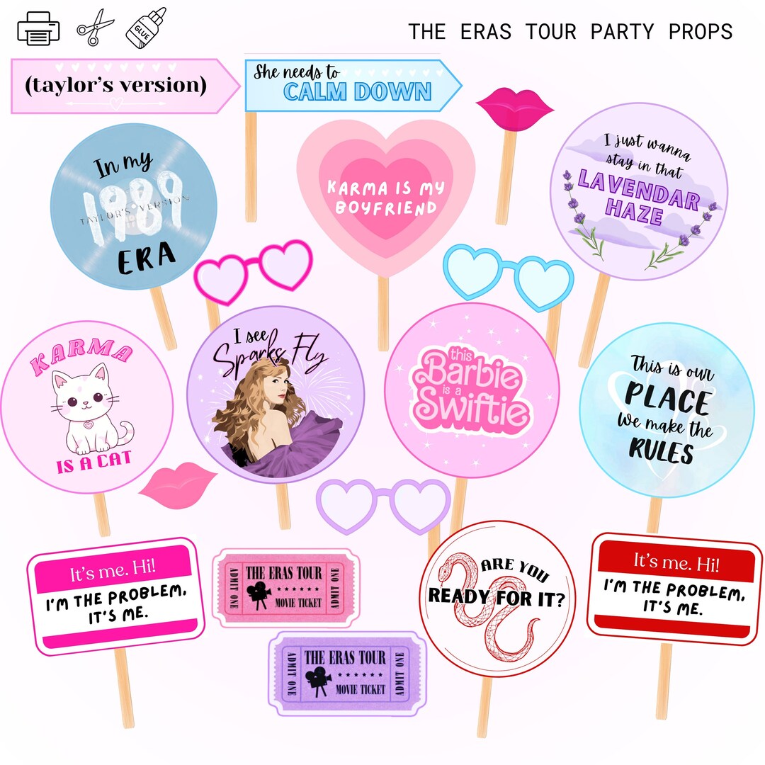 Taylor Swift Photo Booth Party Props, Printable Taylor Swift Birthday ...