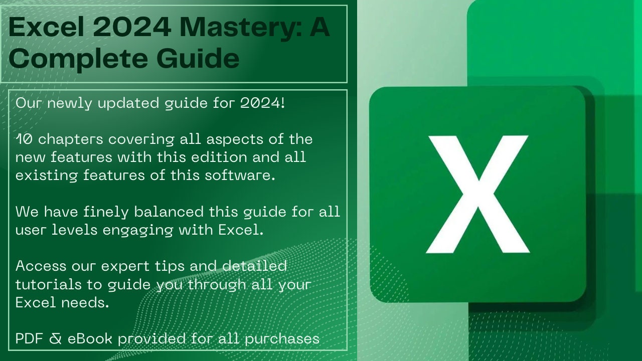 Excel 2024: A Comprehensive Guide for Users - Etsy