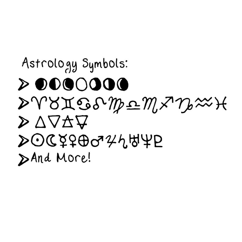 Astrology Symbols Font Hand Drawn - Etsy