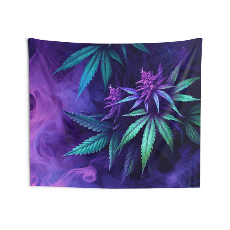 Stoner Tapestry Weed Cannabis Purple Tapestry Stoner Aesthetic Bud Sesh ...