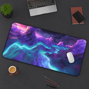Trippy Psychedelic Gaming Mouse Pad | Neon Accents - Etsy