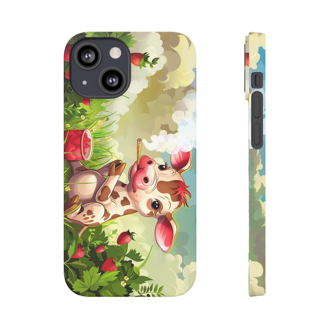 Strawberry Cow Smoking a Joint Phone Case - Etsy