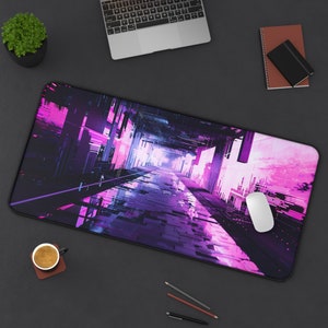 Purple Glitch Gaming Mouse Pad | Sombra Over Watch Inspired | Gaming ...