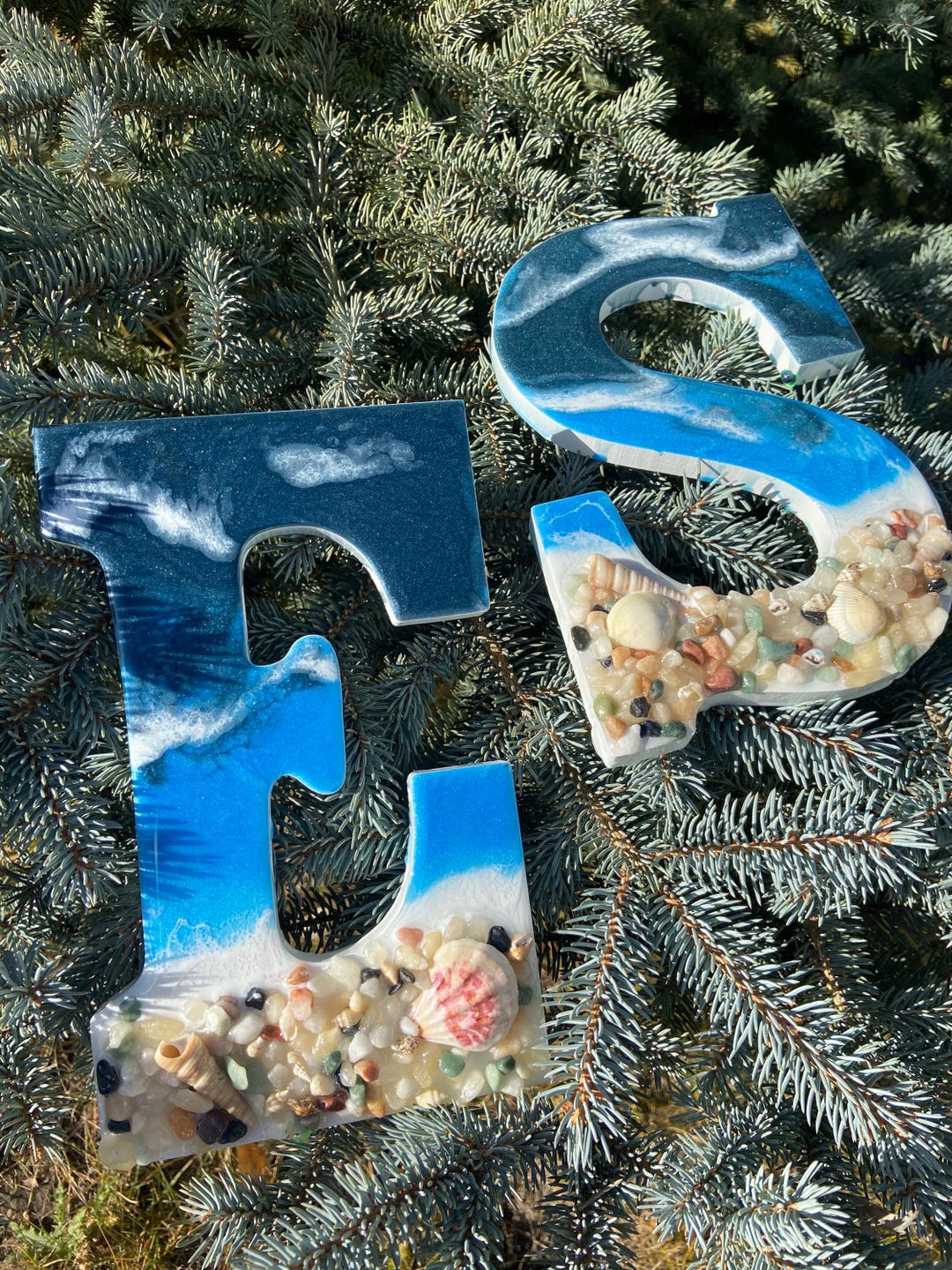 Custom Beach Themed Letter Art | Monogram Initial Decor | Coastal Decor ...