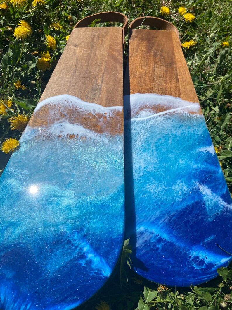 Ocean Resin Charcuterie Board, Wave Serving Boards, Resin Epoxy ...