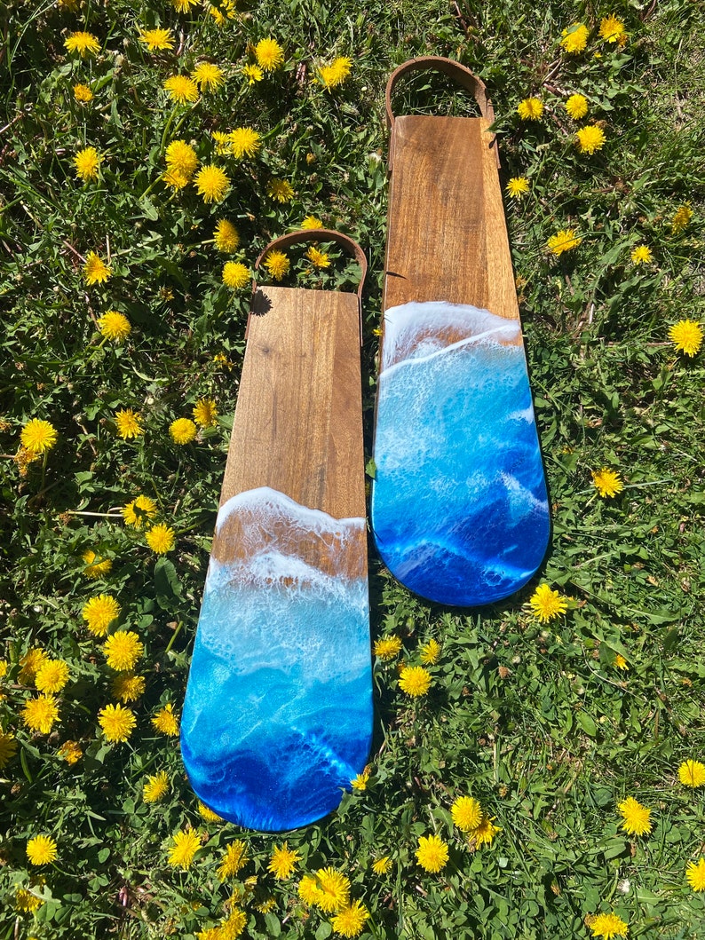 Ocean Resin Charcuterie Board, Wave Serving Boards, Resin Epoxy ...