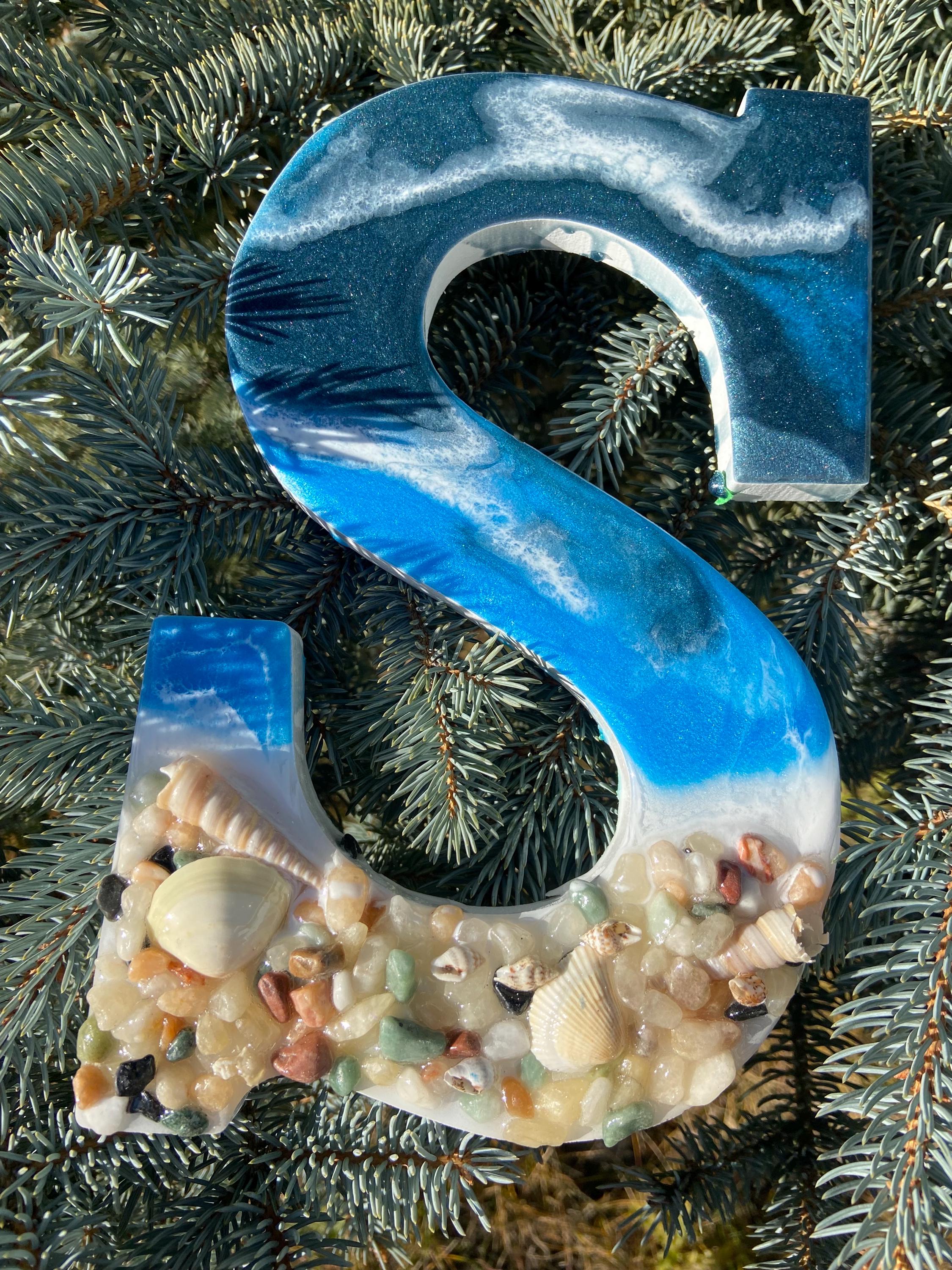 Custom Beach Themed Letter Art | Monogram Initial Decor | Coastal Decor ...