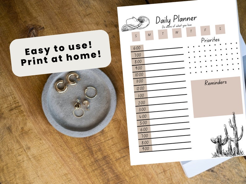 Western Daily Planner/ Digital Download/ Printable/ Daily Planner ...