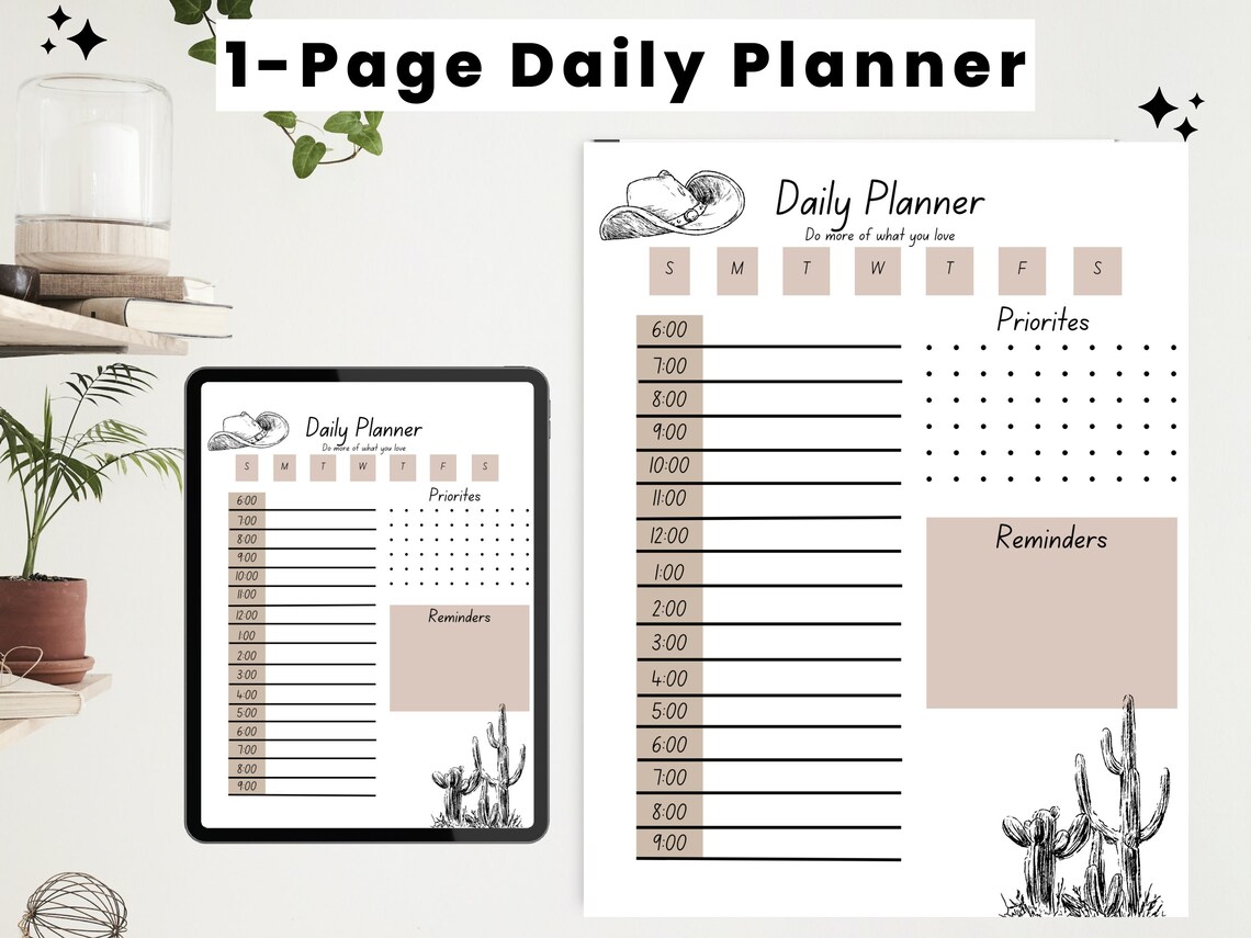Western Daily Planner/ Digital Download/ Printable/ Daily Planner ...