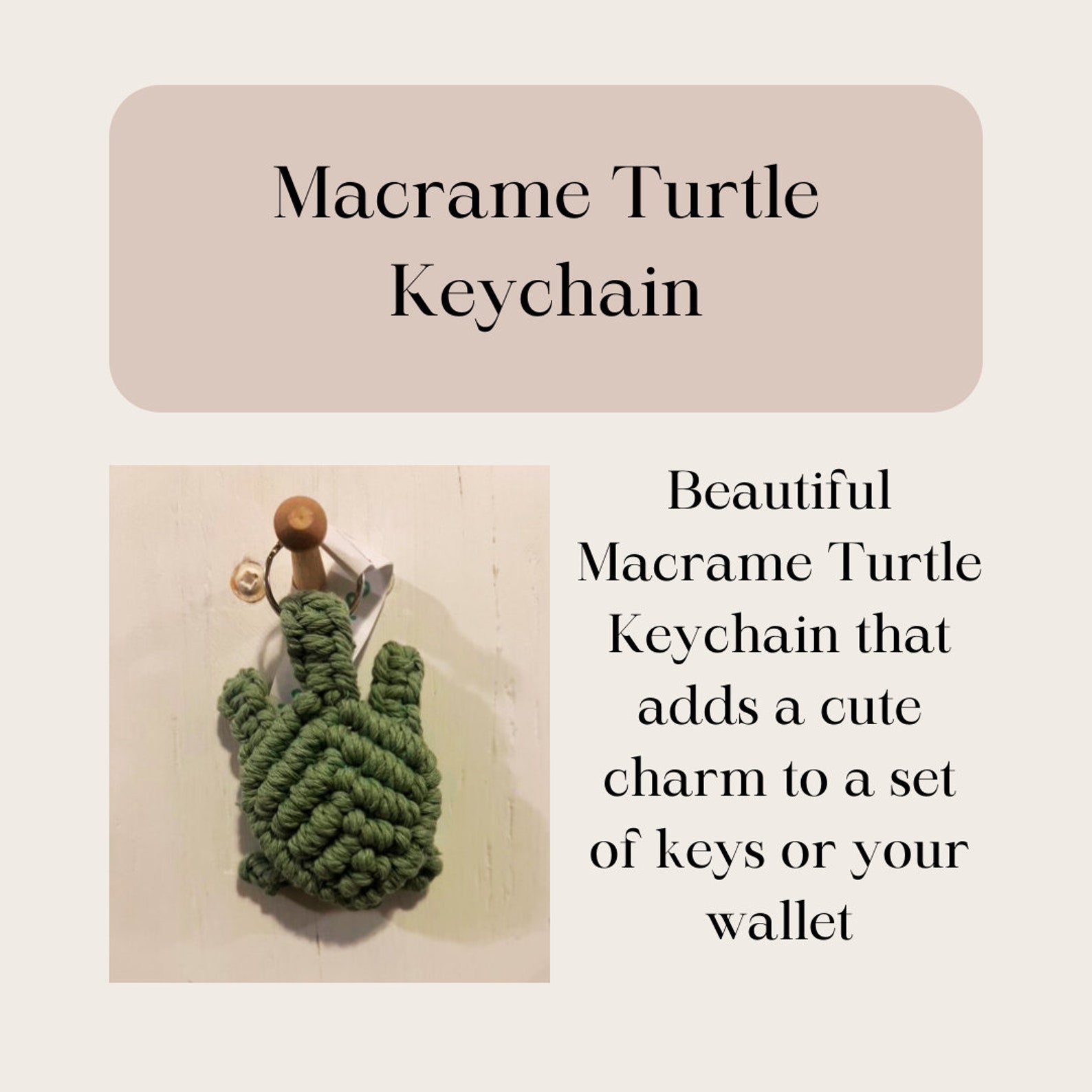 Macrame Keychain Macrame Turtles Boho Key Accessories - Etsy