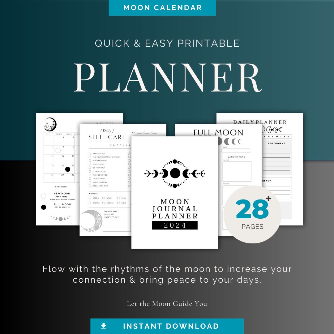 2024 Digital Planner / Moon Planner / Moon Workbook / 2024 Daily ...