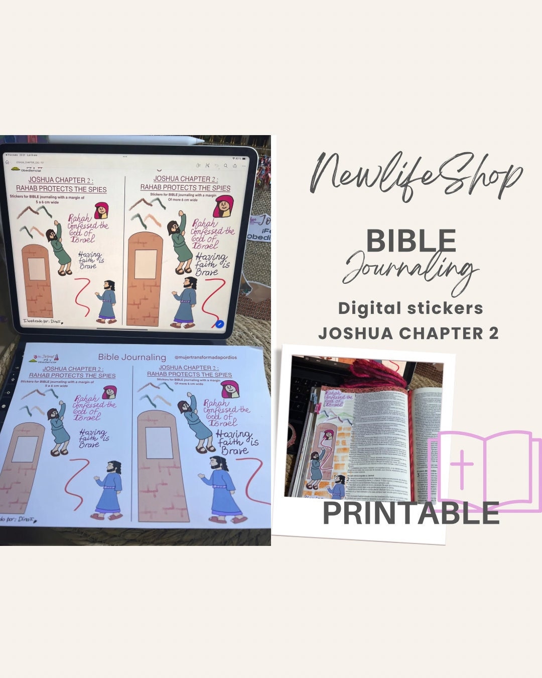 Stickers for Bible Journaling JOSHUA CHAPTER 2 - Etsy