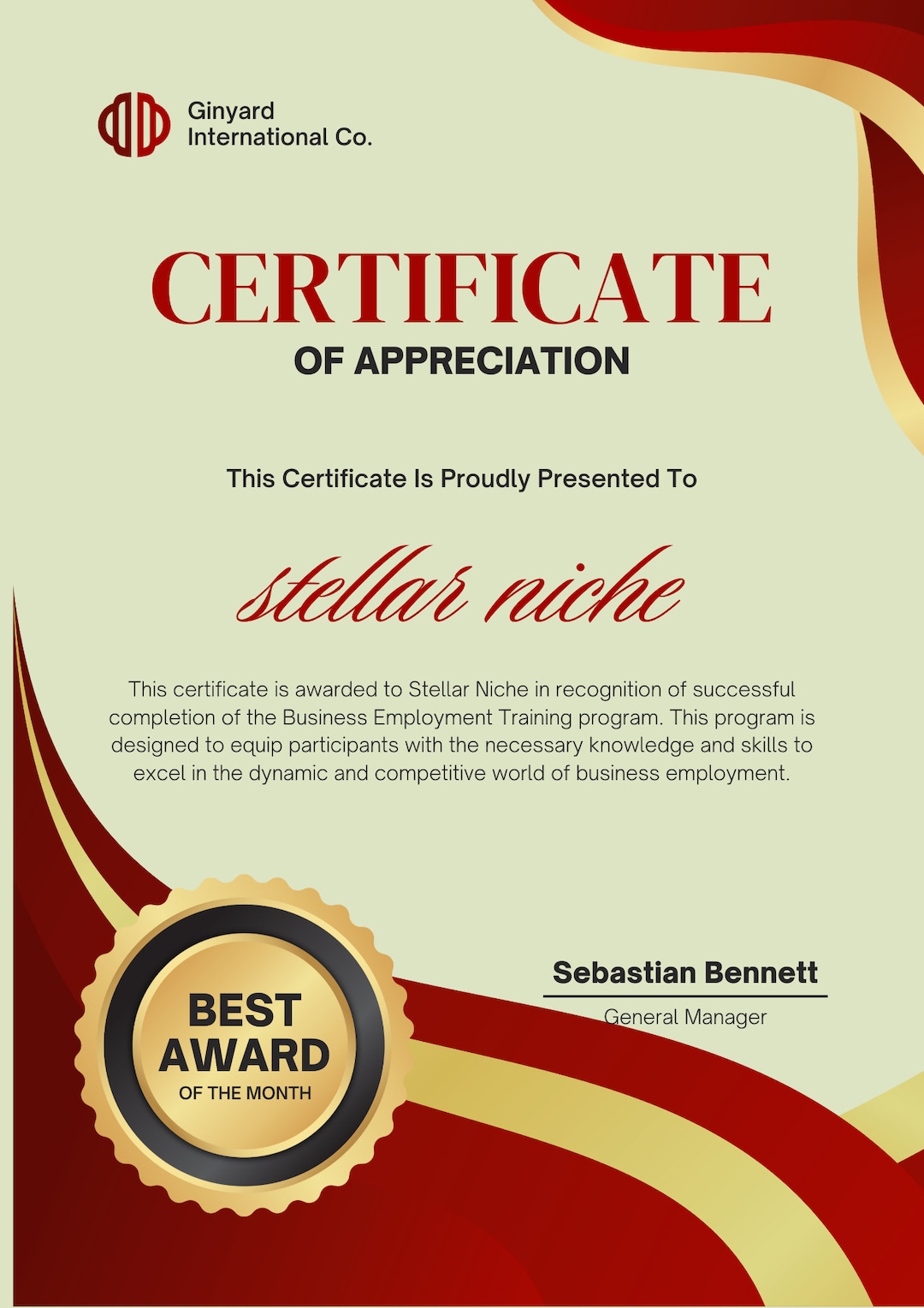 Certificate of Appreciation Customizable Text and Design Thank You ...