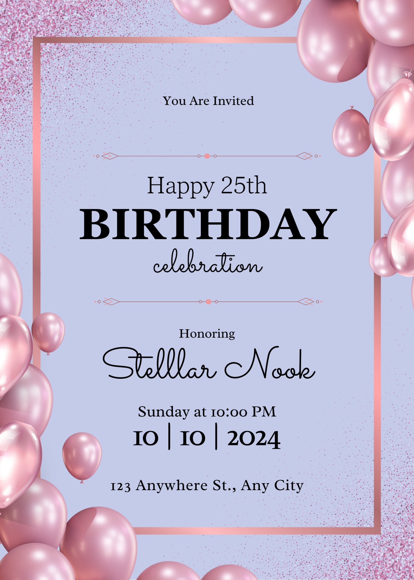 Editable Birthday Invites Customizable Party Invitations Personalized ...