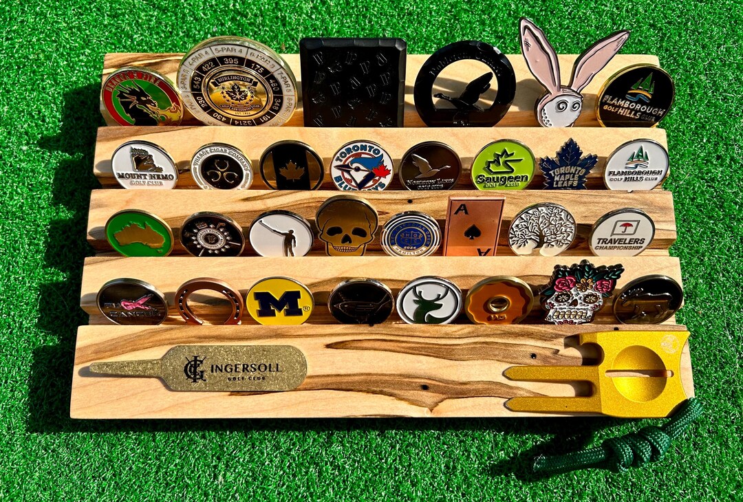 Golf Ball Marker Display Wormy Maple Wood - Etsy