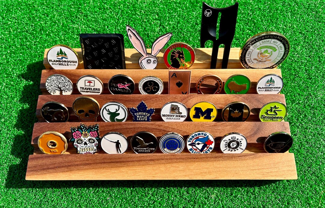 Golf Ball Marker Display Walnut - Etsy