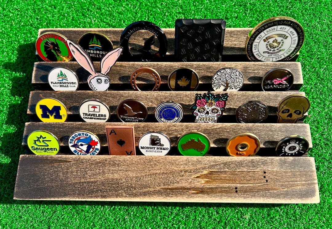 Golf Ball Marker Display Wormy Maple Wood - Etsy