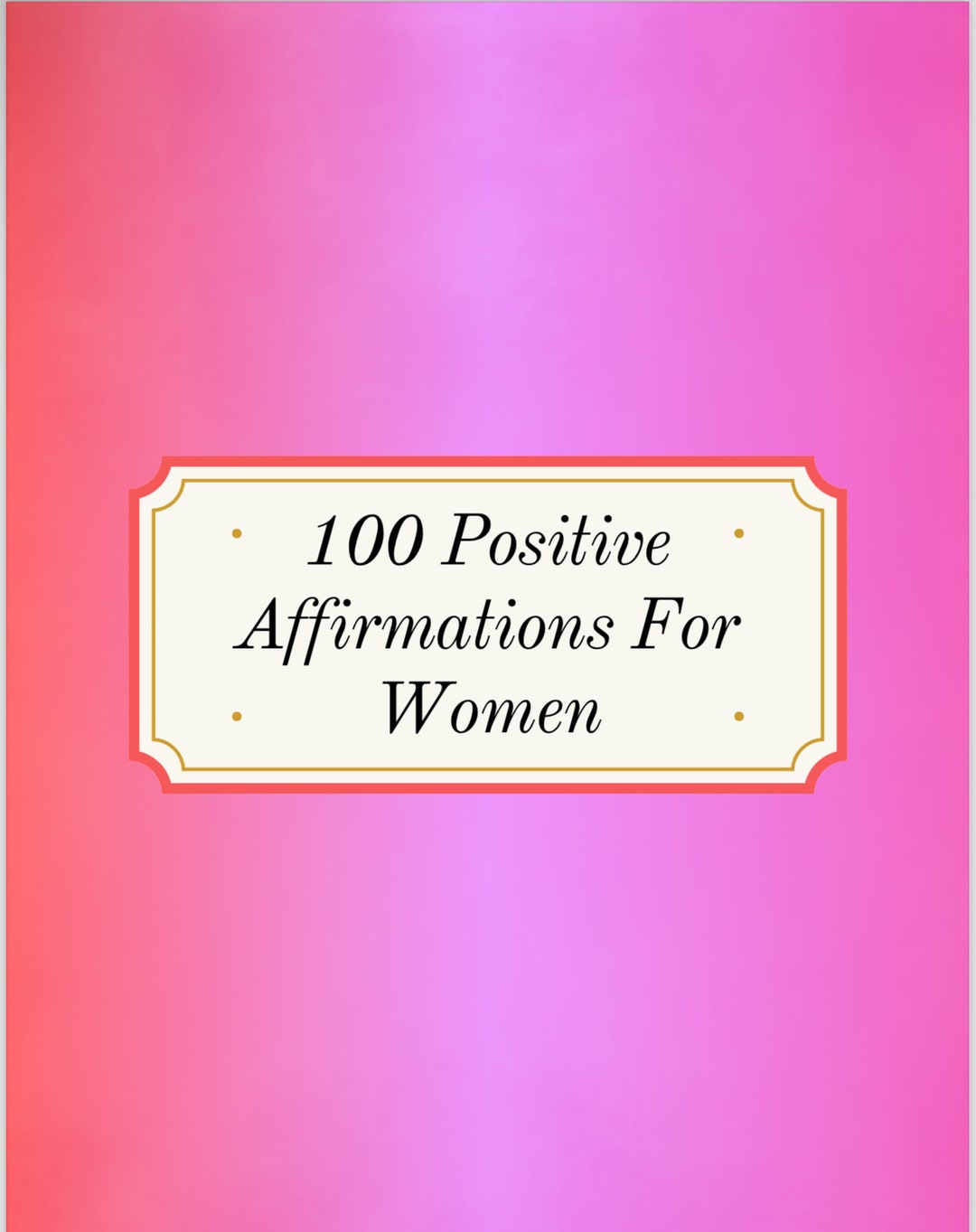 My 100 Positive Affirmations for Women - Etsy