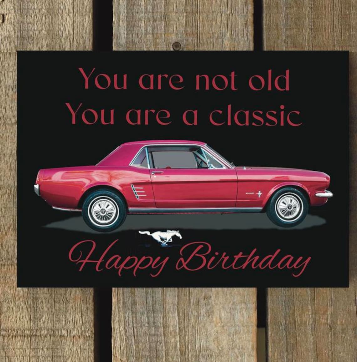 Ford Mustang Birthday Card, Classic Car Card Personalize for Dad ...