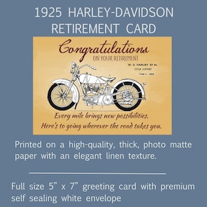 Harley Davidson Retirement Card: Motorcycle Congratulations ...