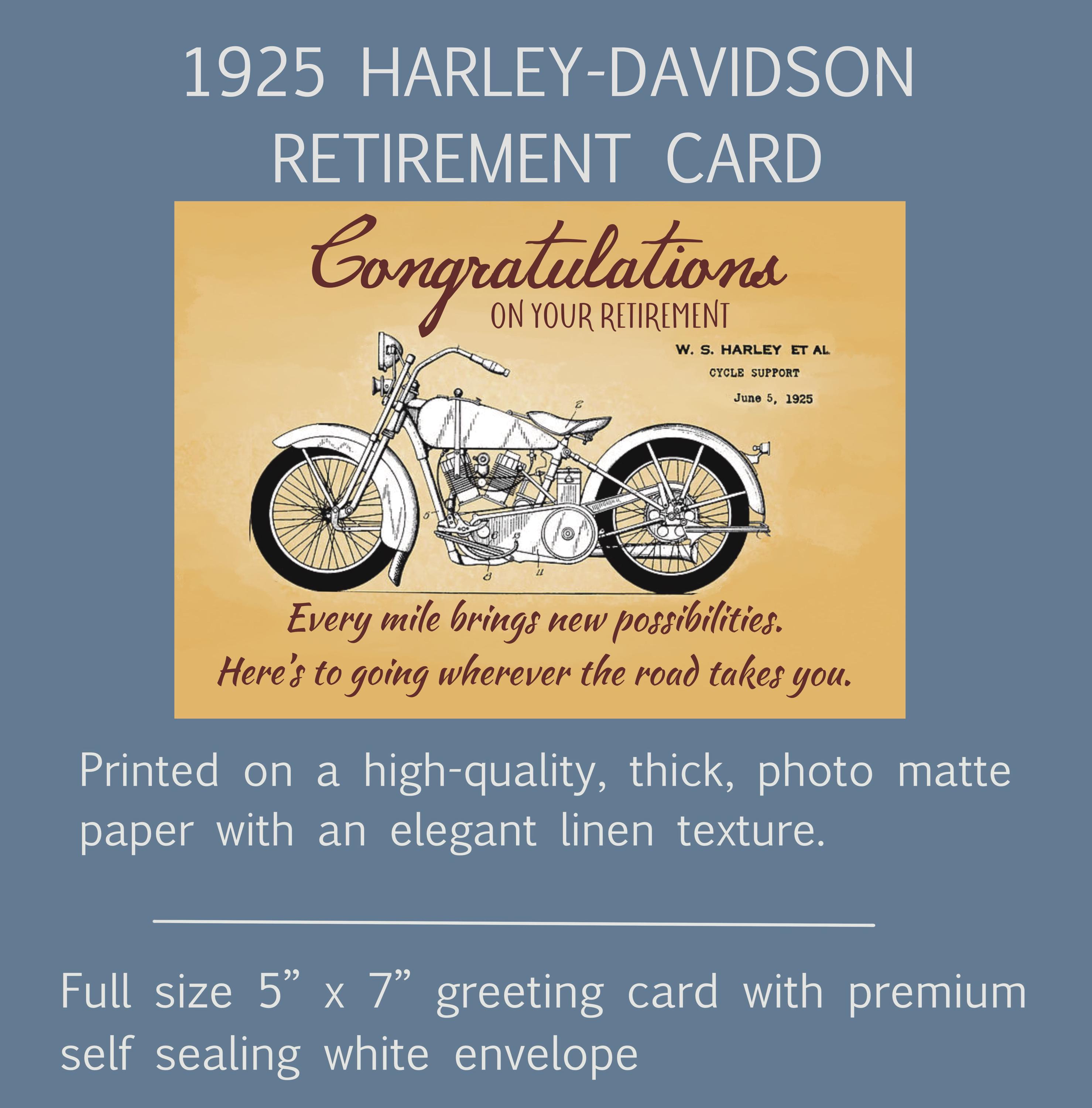 Harley Davidson Retirement Card: Motorcycle Congratulations ...