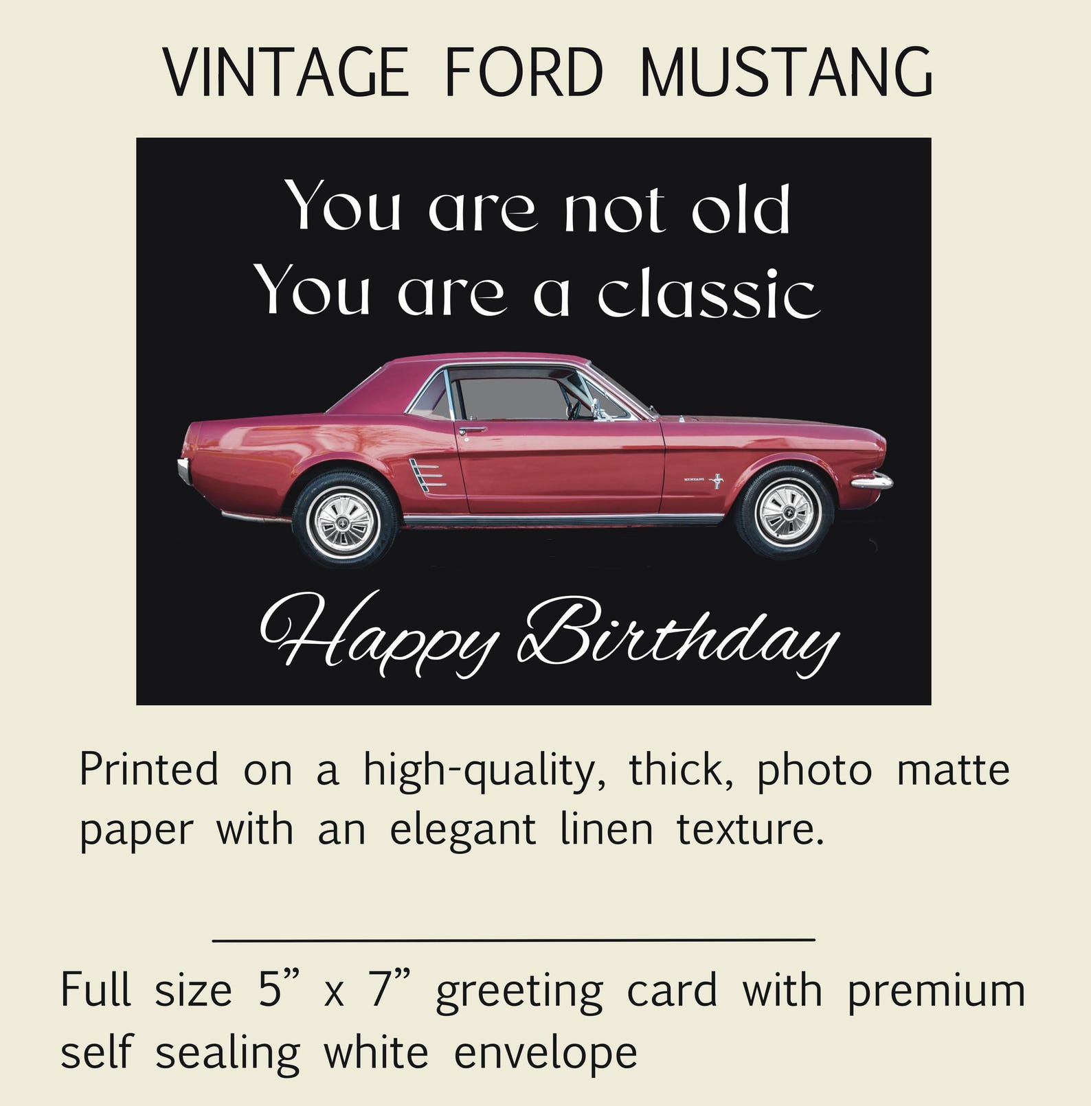 Ford Mustang Birthday Card: Classic Car Lover Gift - Etsy