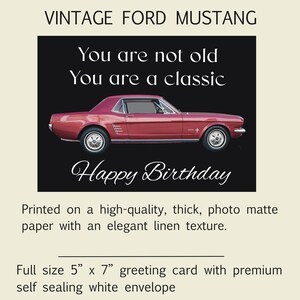 Ford Mustang Birthday Card: Classic Car Lover Gift - Etsy