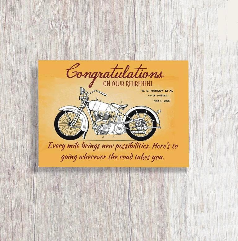 Harley Davidson Retirement Card, Motorcycle Congratulations for ...
