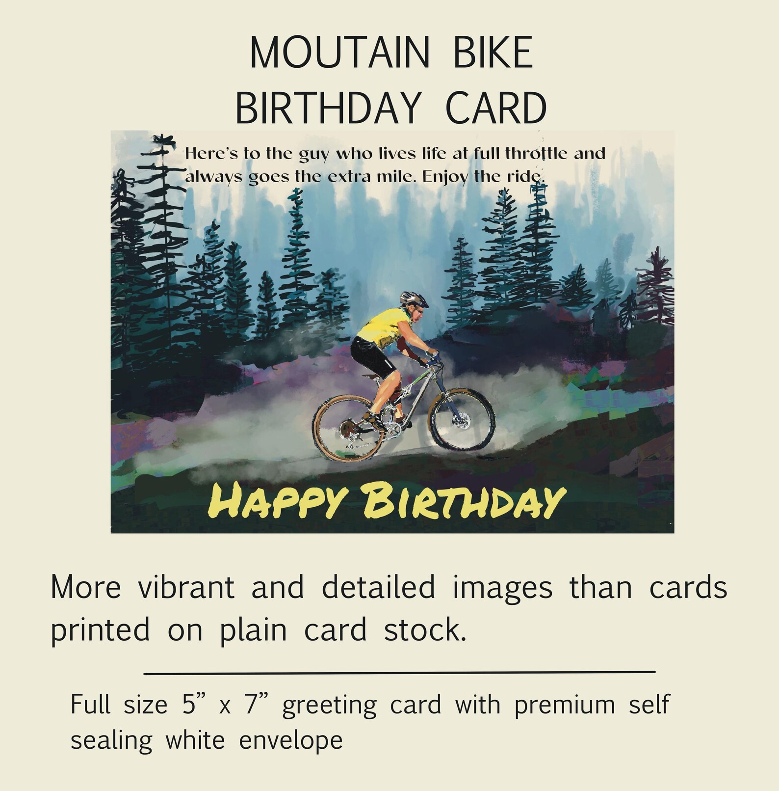 Mountain Bike Birthday Card, This Cycling or Biking Birthday Card is ...