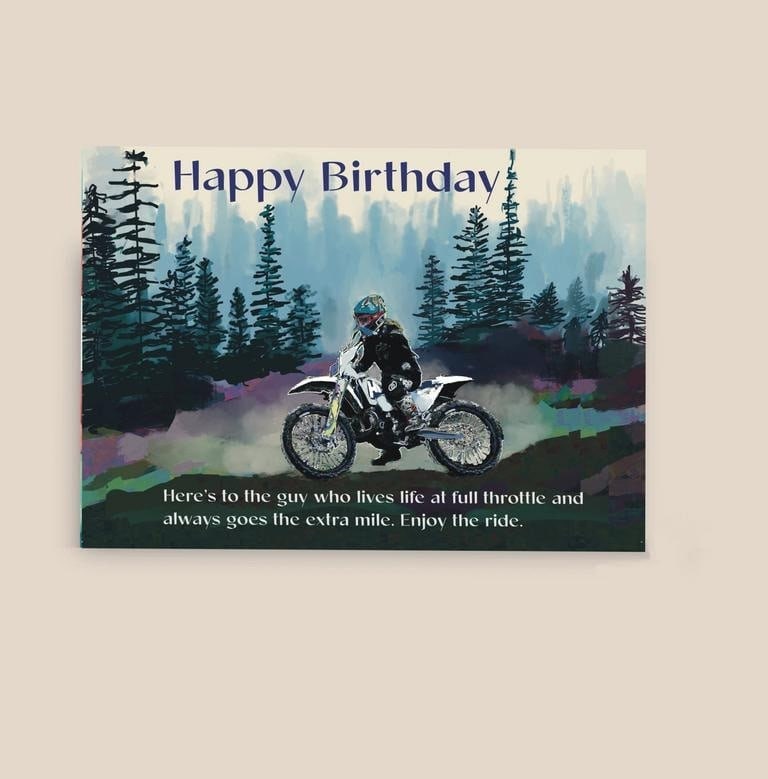 Motorcycle Birthday Card, This Dirt Bike Racing, Motocross, Motorcycle ...