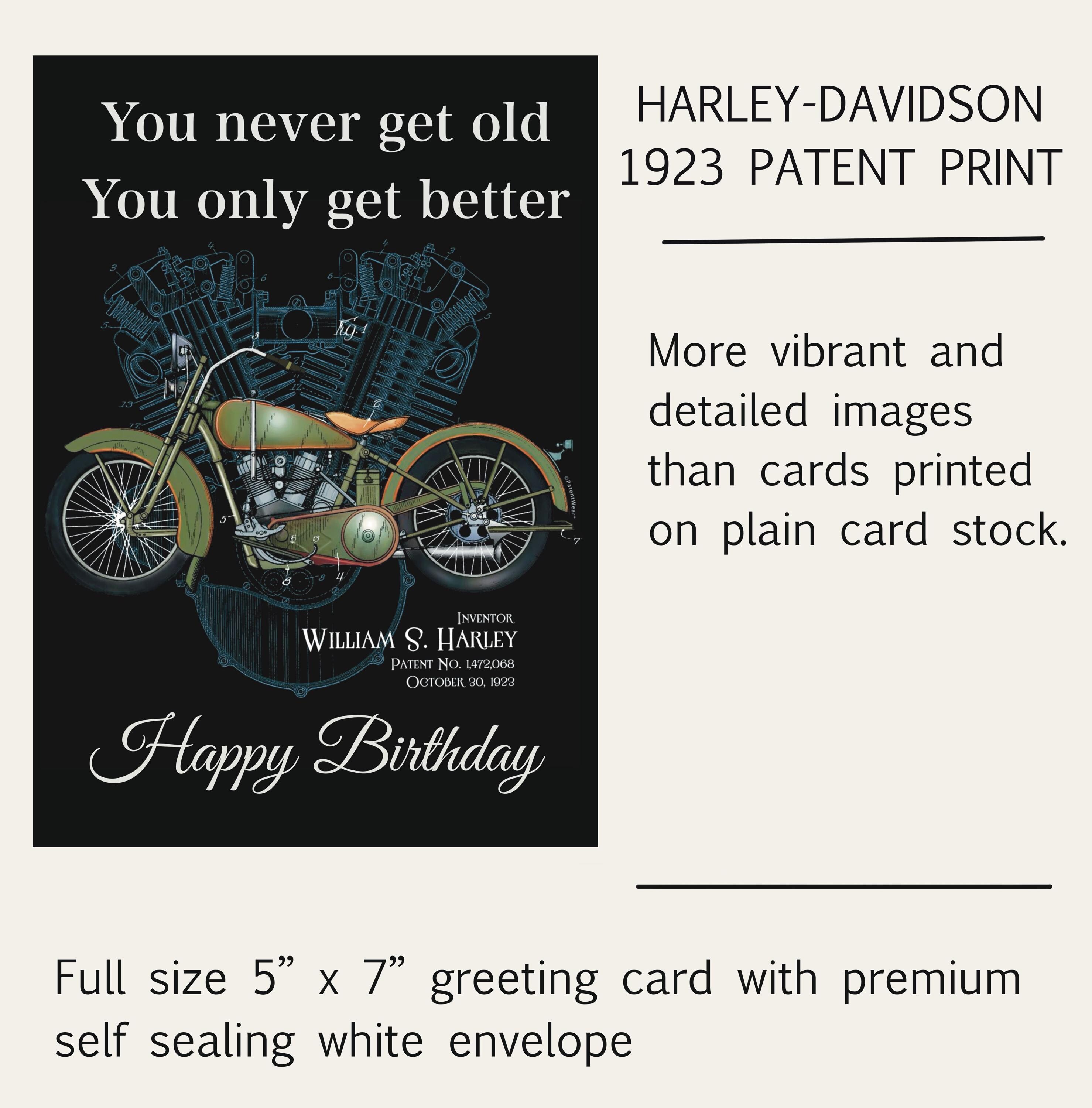 Harley-davidson Birthday Card: Personalized Motorcycle Biker Card - Etsy