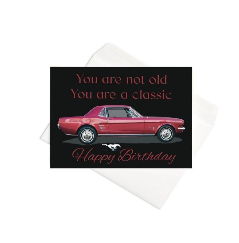 Ford Mustang Birthday Card, Classic Car Card Personalize for Dad ...