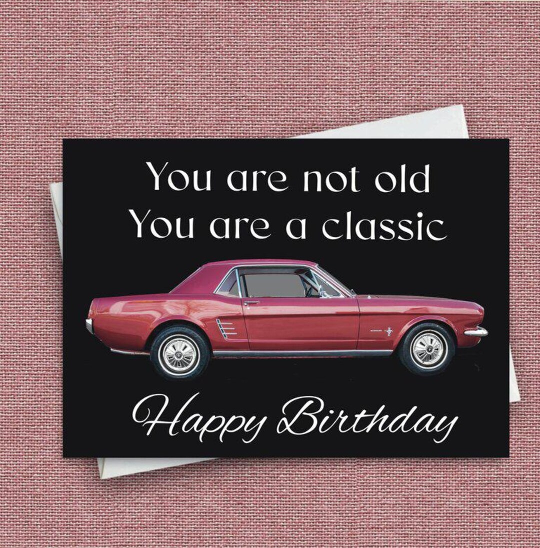 Ford Mustang Birthday Card, Classic Car Card Great for a Dad, Husband ...