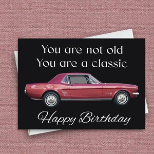 Ford Mustang Birthday Card: Classic Car Lover Gift - Etsy
