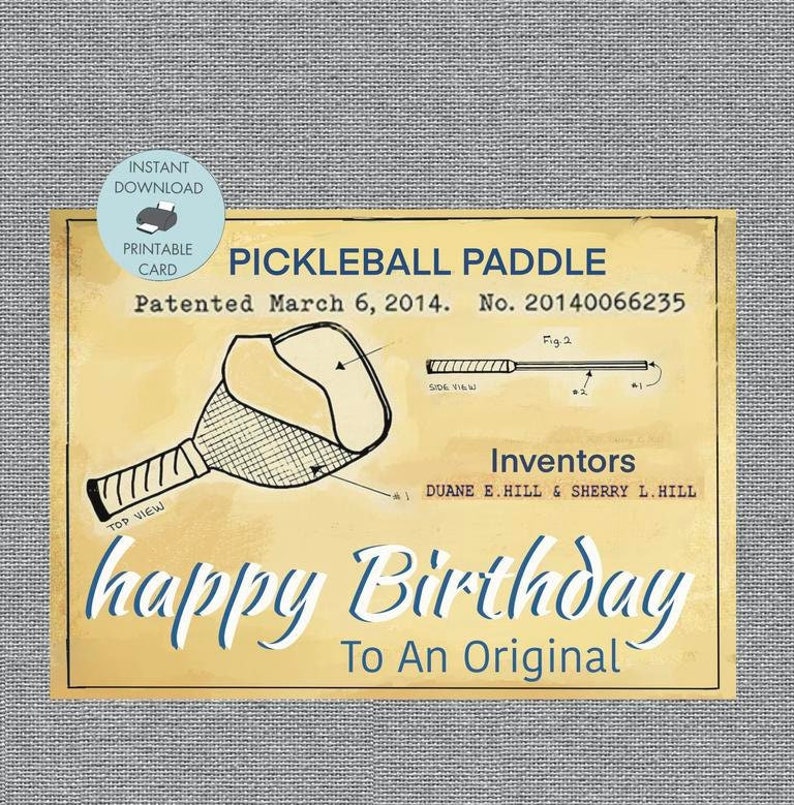 Pickleball Birthday Card, Printable Card for a Pickleball Player ...