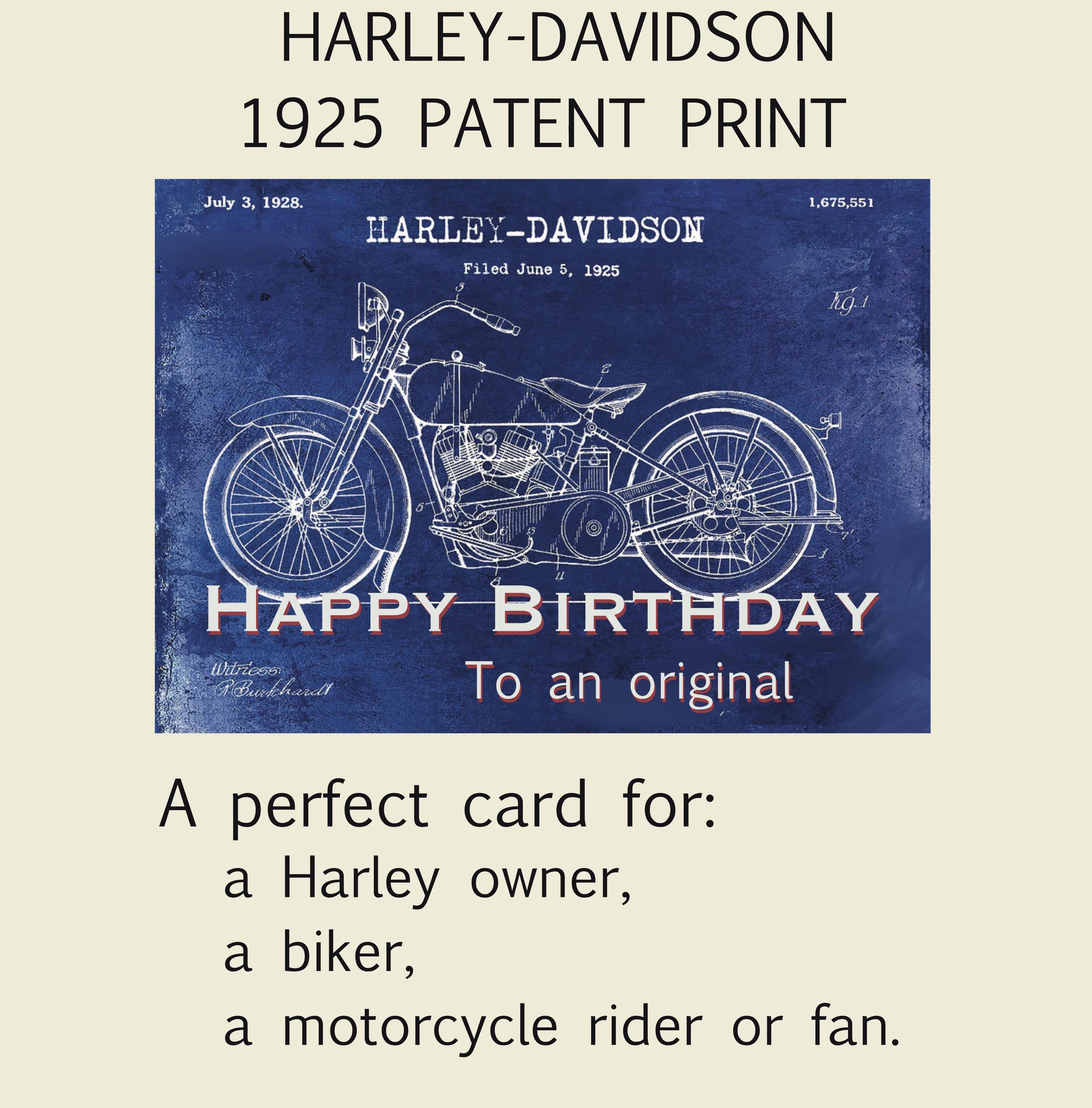 Harley-davidson Birthday Card, Personalize This Motorcycle Card or ...