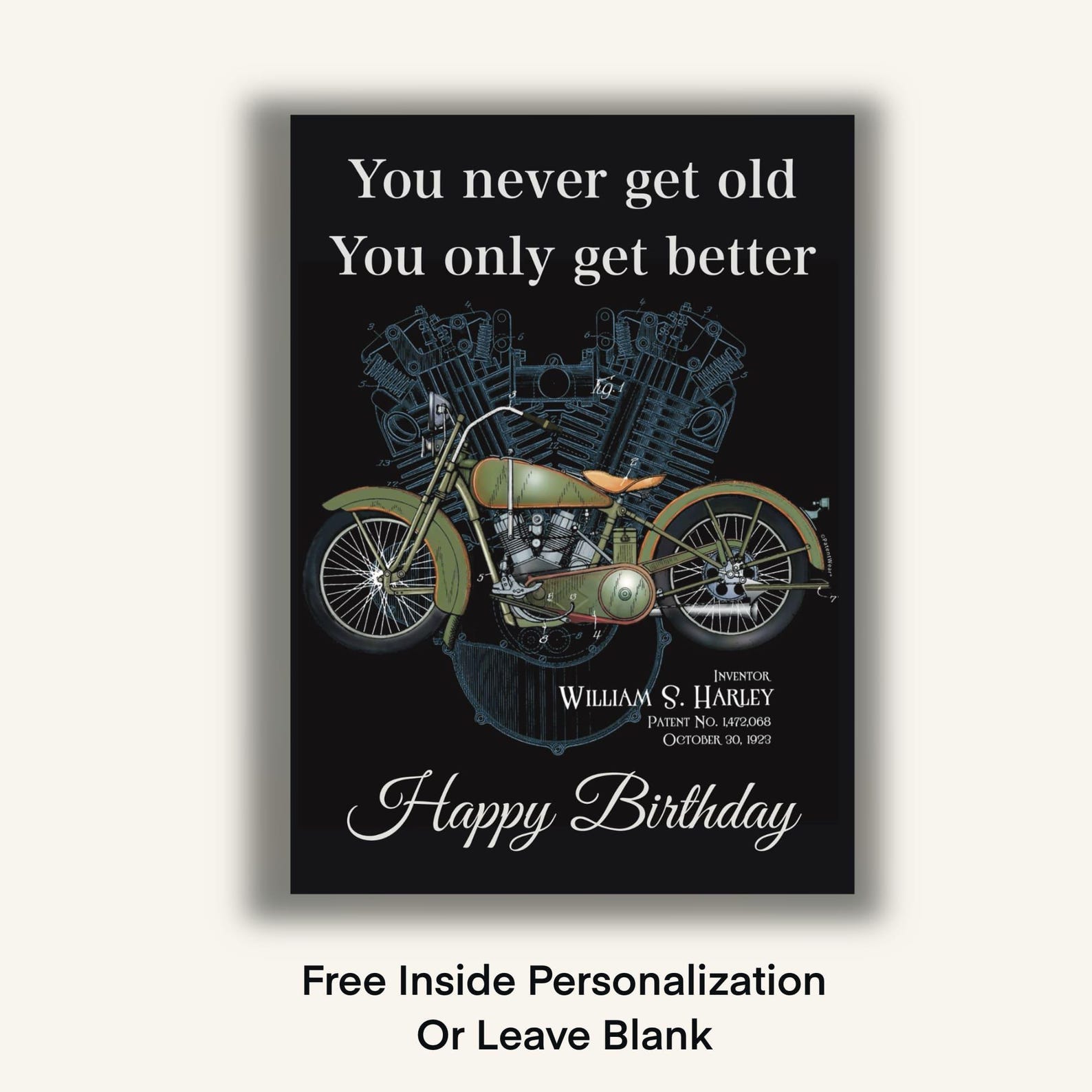 Harley-davidson Birthday Card: Personalized Motorcycle Biker Card - Etsy