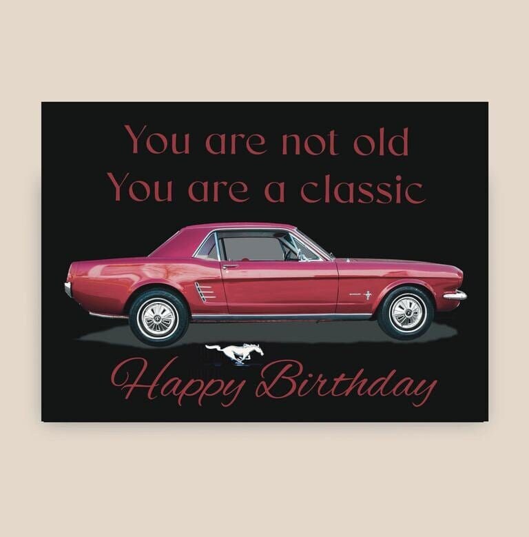 Ford Mustang Birthday Card, Classic Car Card Personalize for Dad ...