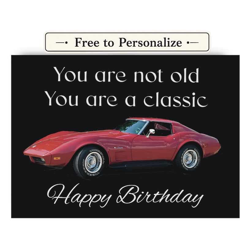 Corvette Birthday Card - Etsy UK
