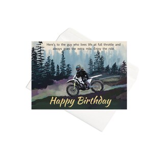 Motorcycle Birthday Card, This Dirt Bike Birthday Card is Perfect for ...
