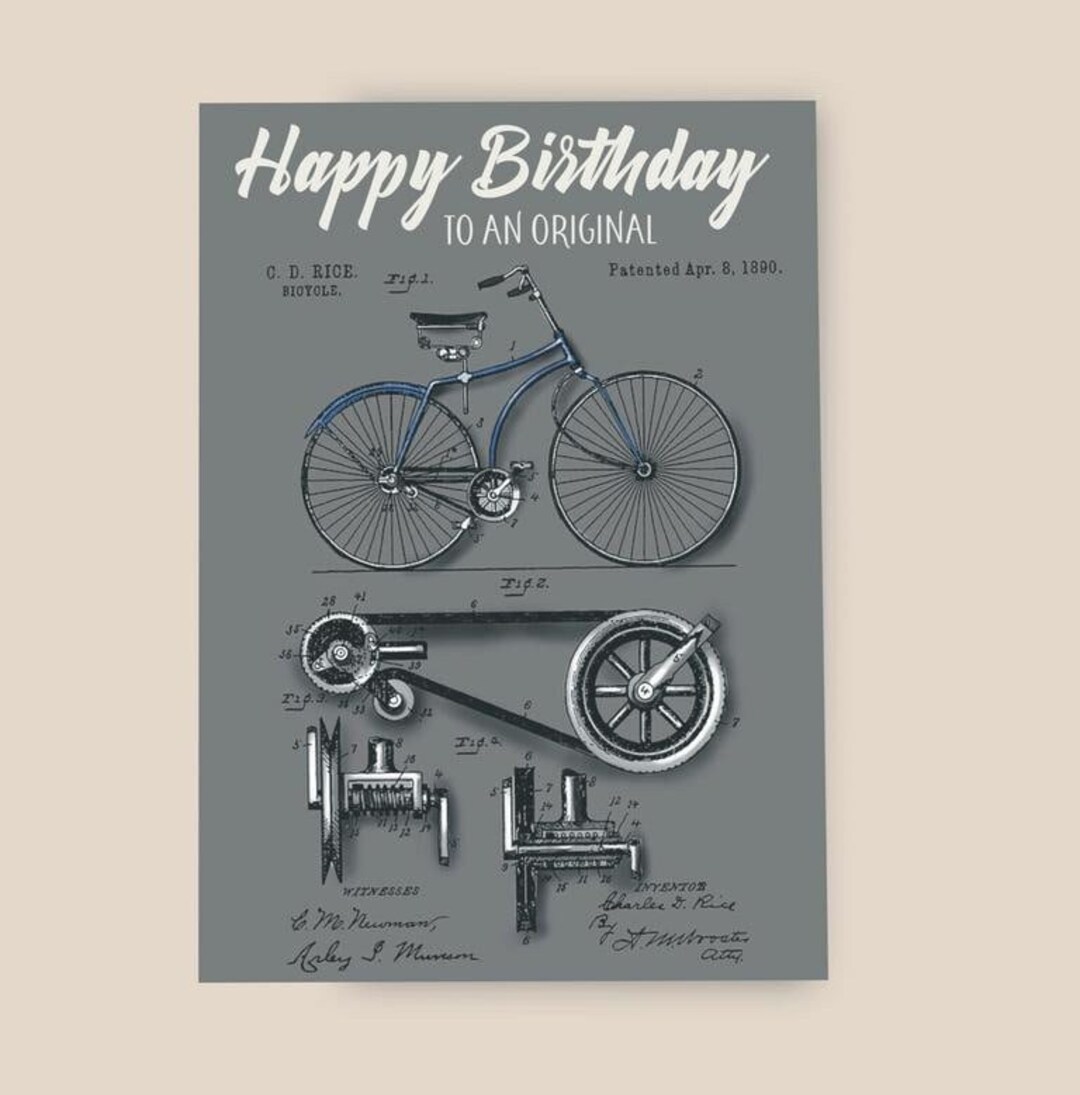 Cycling Birthday Card, Great Mountain Biking or Bicycling Birthday Card ...