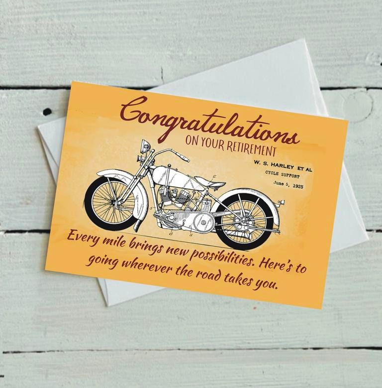 Harley Davidson Retirement Card, Motorcycle Congratulations for ...