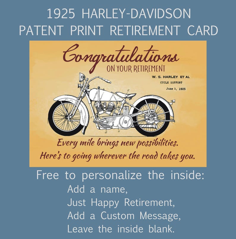 Harley Davidson Retirement Card: Motorcycle Congratulations ...