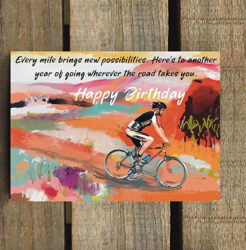 Cycling Birthday Card, This Bicycling or Mountain Biking Birthday Card ...