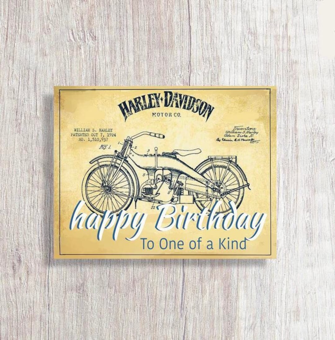 Harley Davidson Birthday Card, Personalize This Motorcycle Card or ...