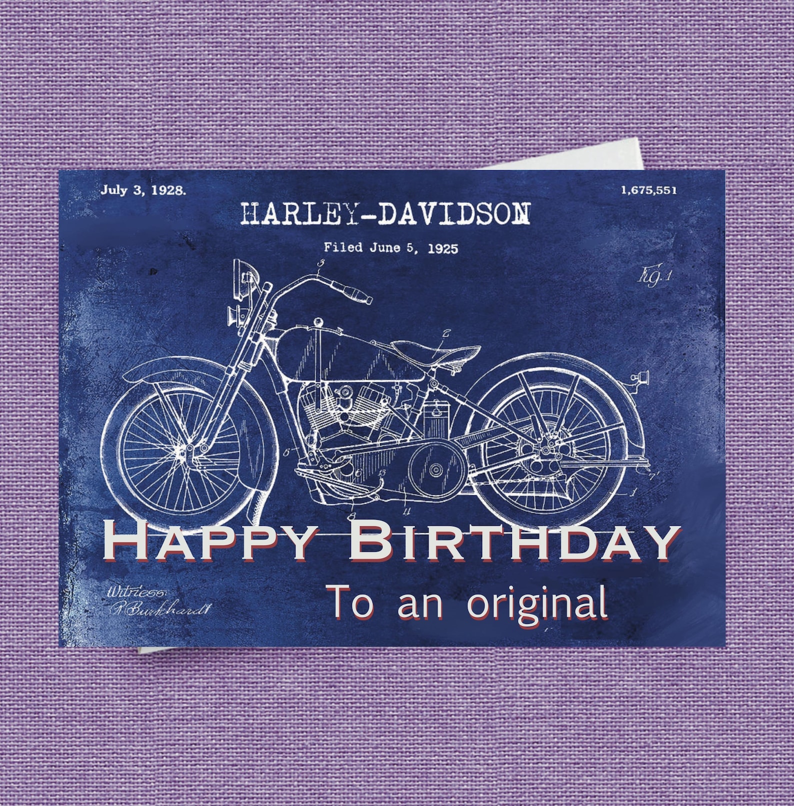 Harley-davidson Birthday Card, Personalize This Motorcycle Card or ...