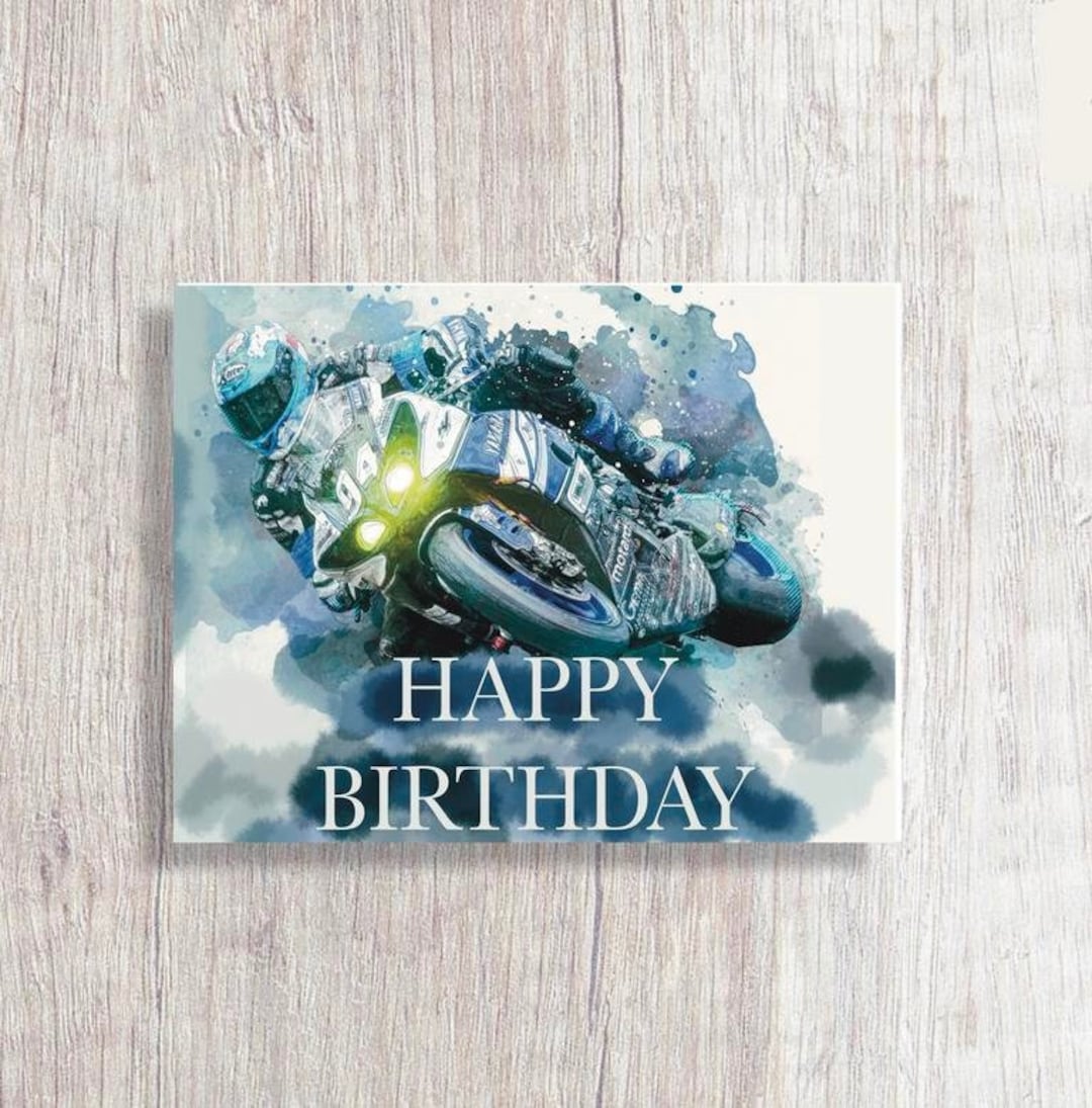 Dirt Bike Birthday Card, Dirt Track Racing, Motocross Motorcycle Card ...
